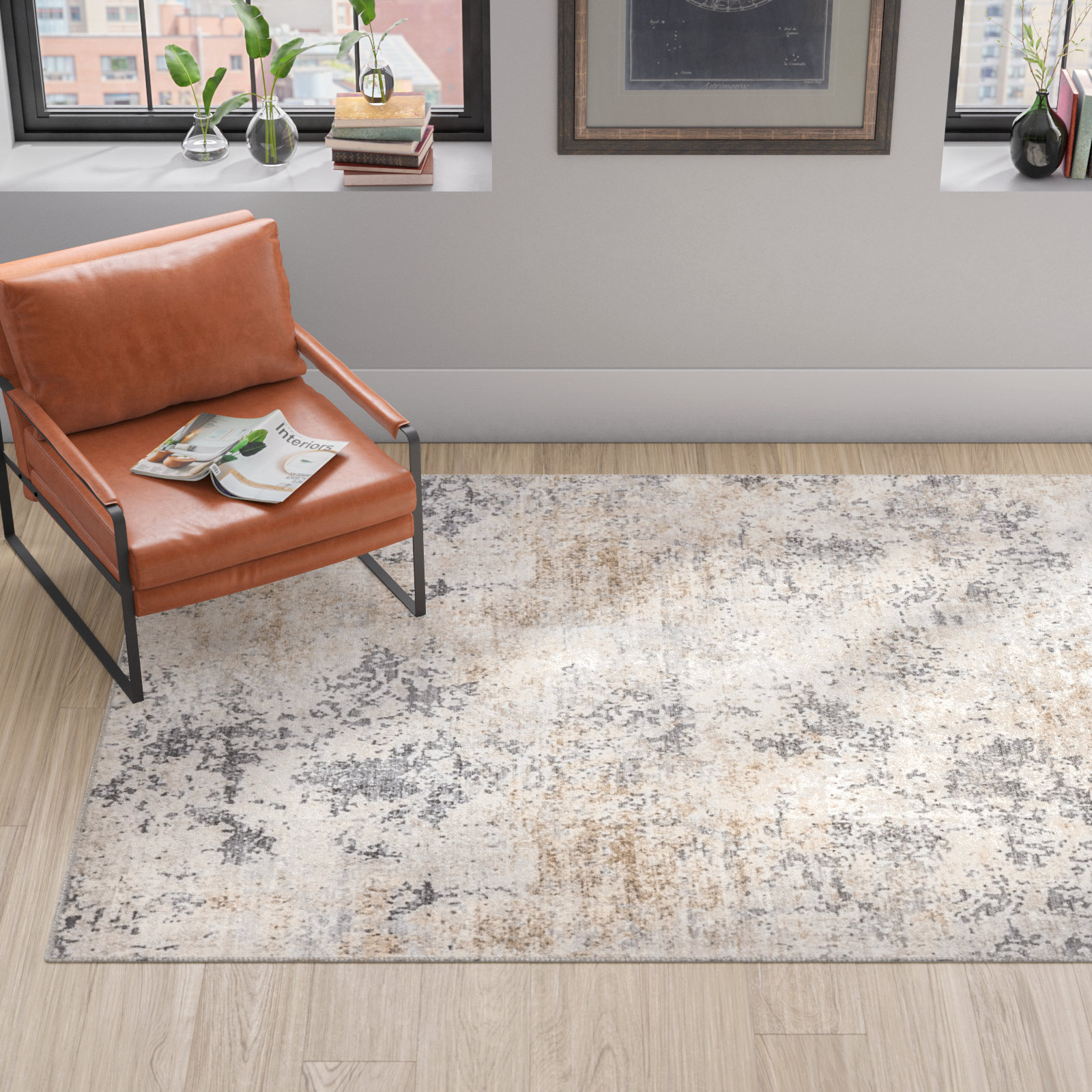 Trent Austin Design Danae Abstract Machine Washable Area Rug for Living ...