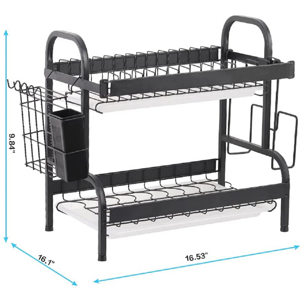 Haitral 2-Tier Compact Steel Dish Rack & Reviews | Wayfair