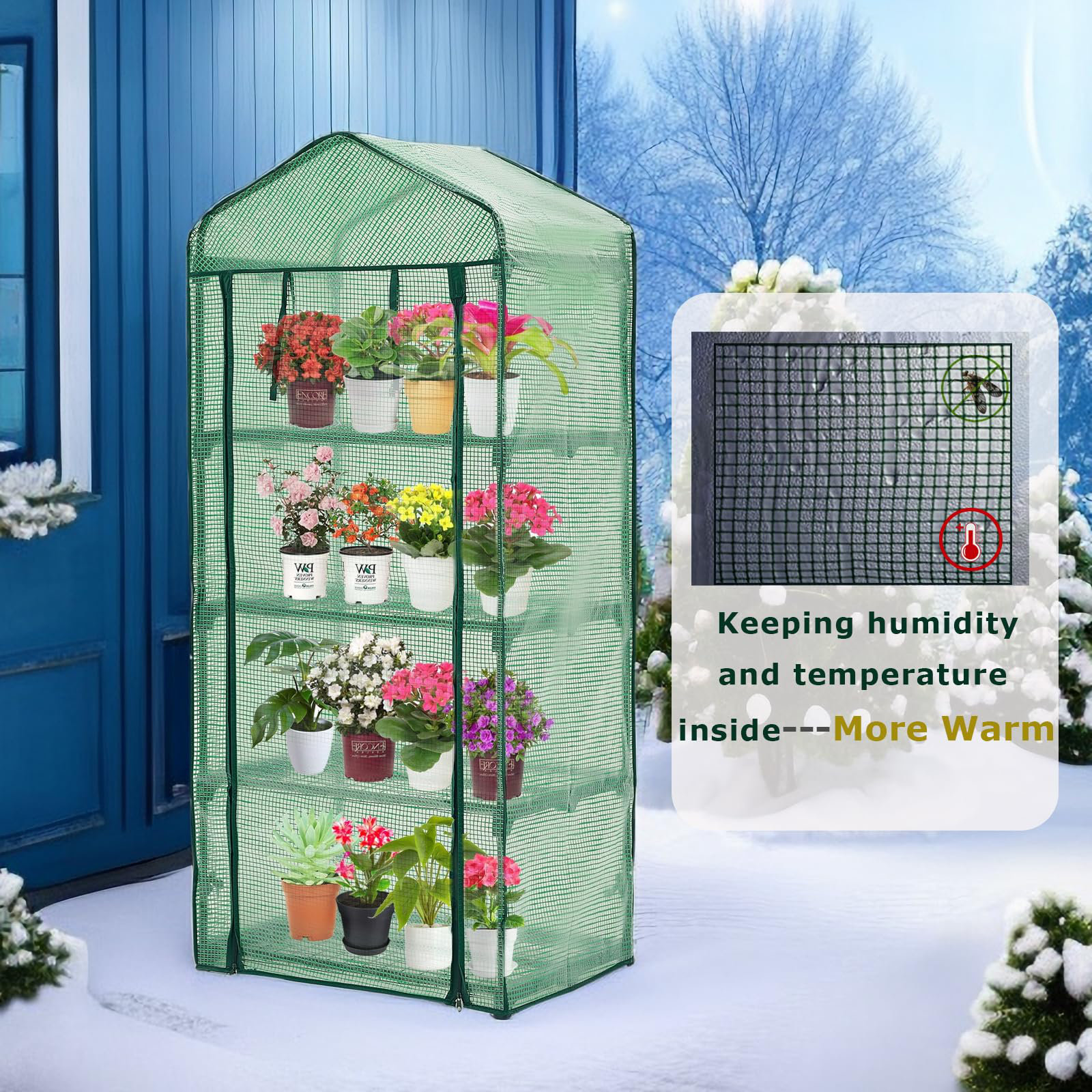 BOJUNTAN Mini Greenhouse For Indoor Outdoor,Plant Green House 4-Tier ...
