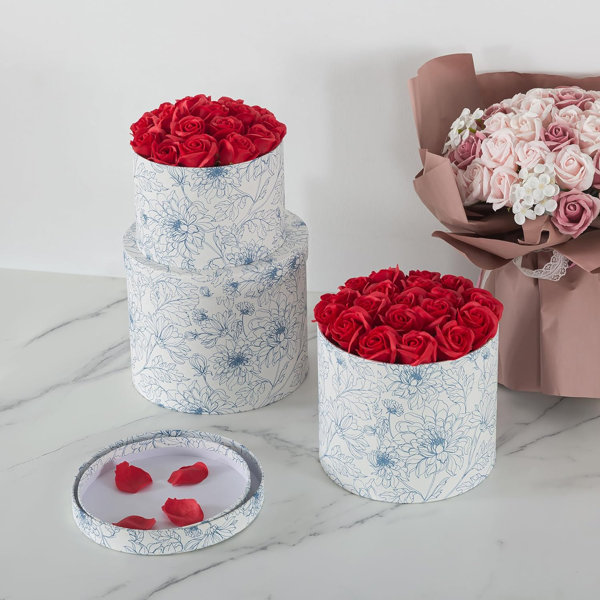 Red Barrel Studio® Round Boxes For Flower Arrangements - Set Of 3 ...