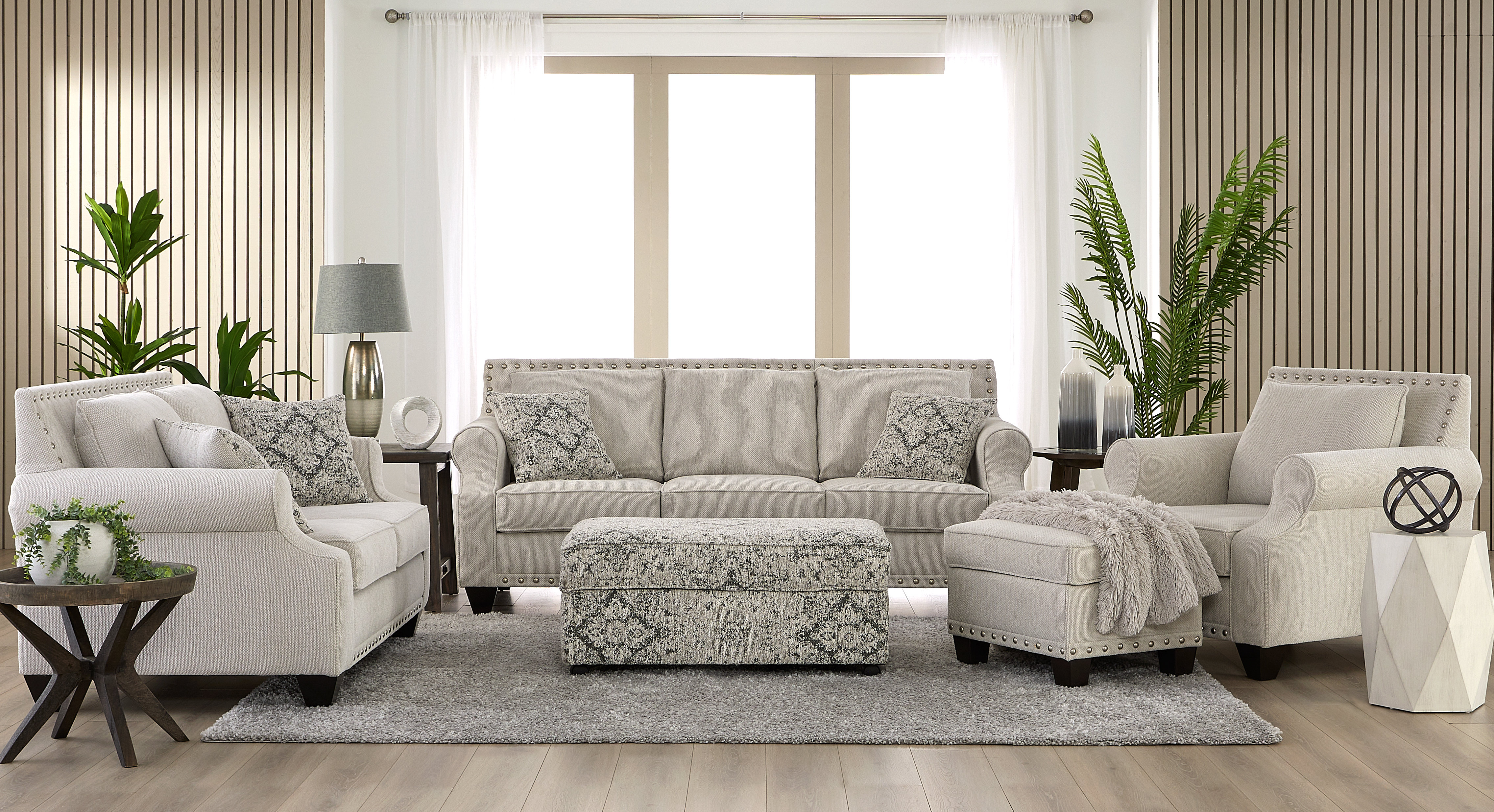 Lark Manor™ 5-Piece Living Room Set With Storage Ottoman | Wayfair