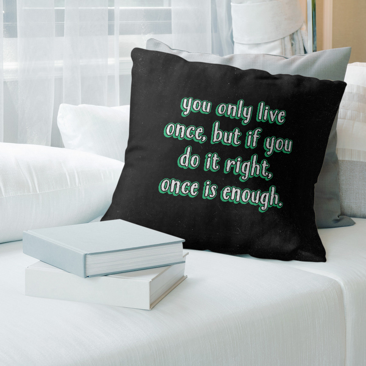 ArtVerse You Only Live Once Quote Chalkboard Style Suede Pillow | Wayfair