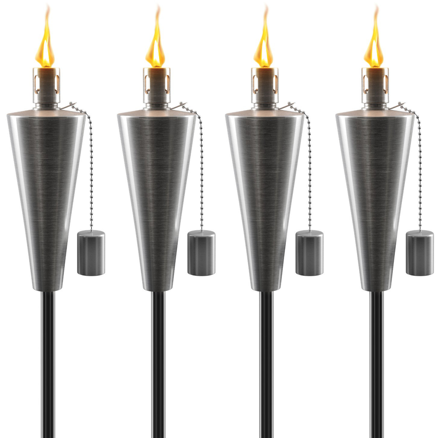 Sorbus Garden Tiki Torches 60" Oil Lamp Fiberglass Wick Set of 4 | Wayfair