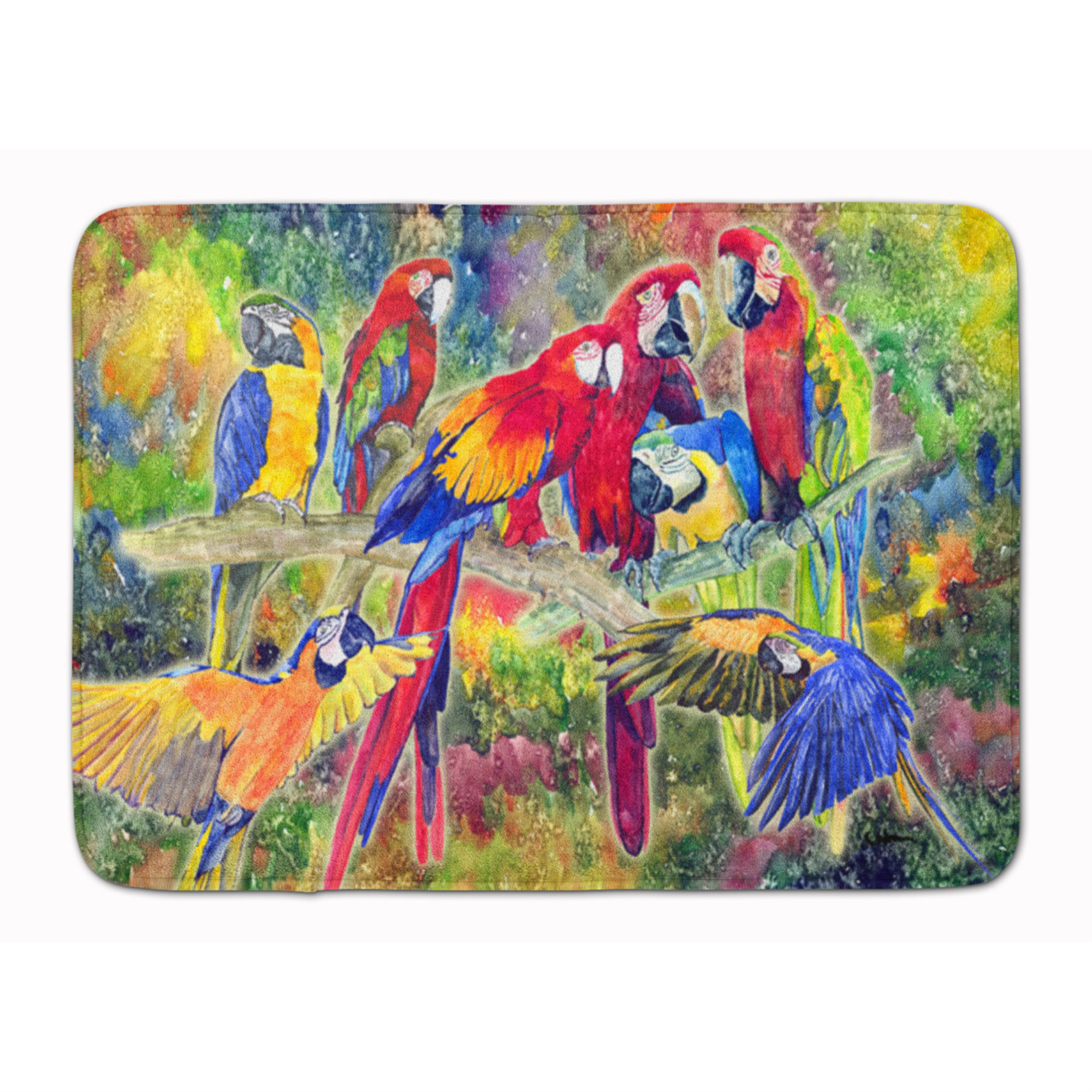 Bay Isle Home™ Parrot Rectangle Microfiber Non-Slip Bath Rug | Wayfair