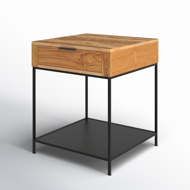 AllModern Theo Solid Wood End Table with Storage & Reviews | AllModern