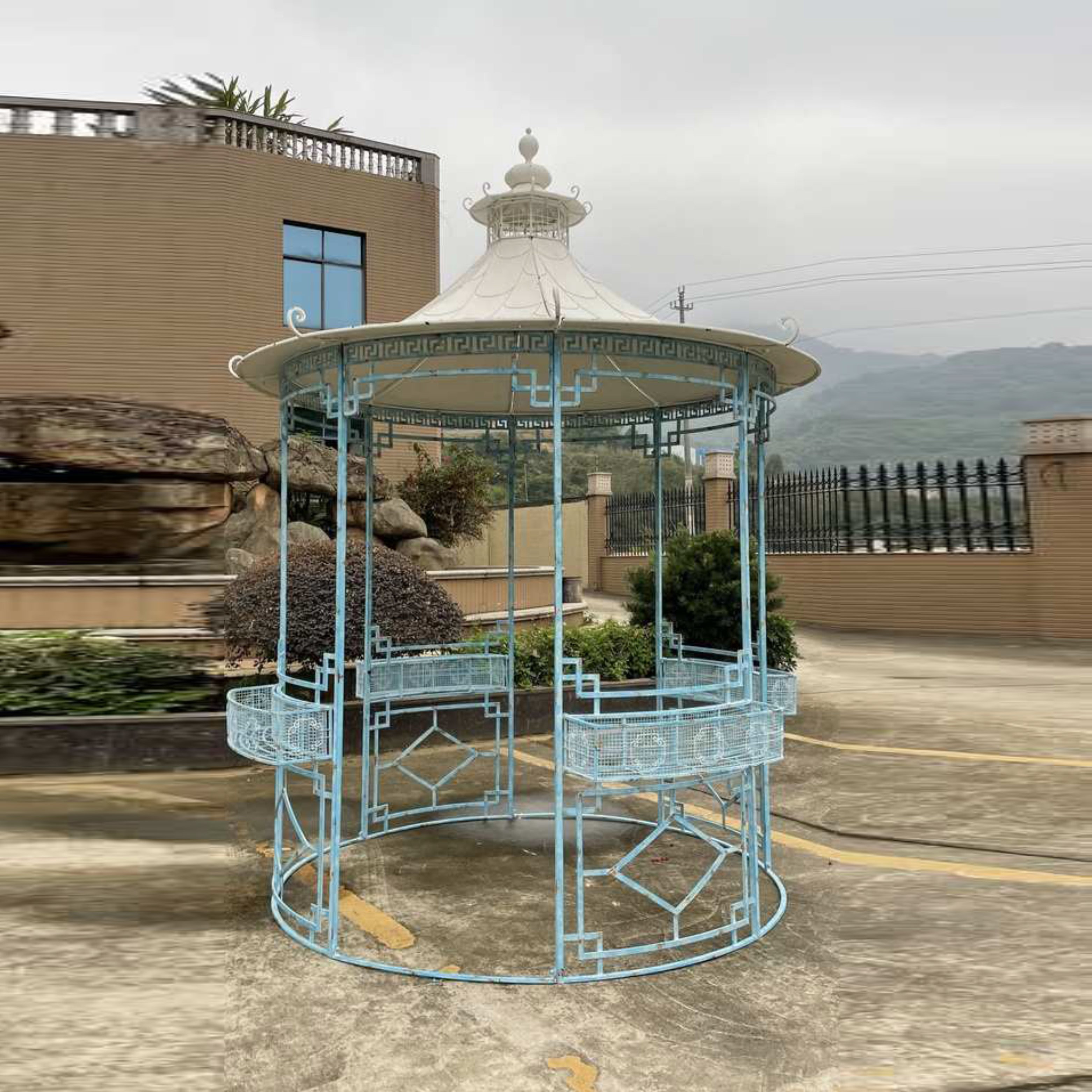 Zaer Ltd International Tsugo 9 Ft. W x 9 Ft. D Iron Dome Gazebo | Wayfair