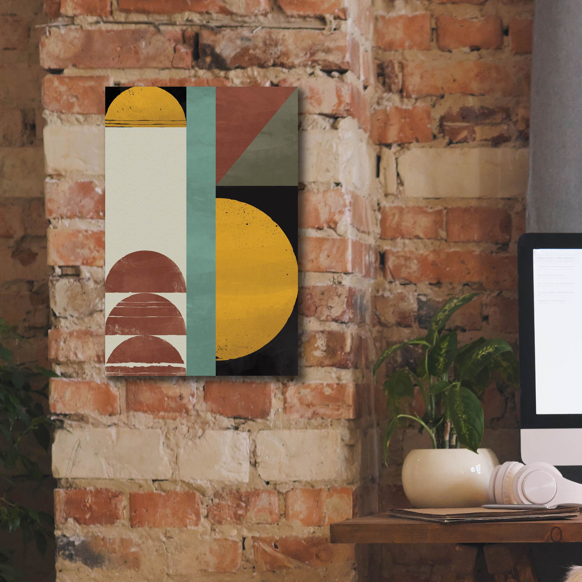 George Oliver Eraine Abstract Geometric 4 - Wrapped Canvas Print | Wayfair