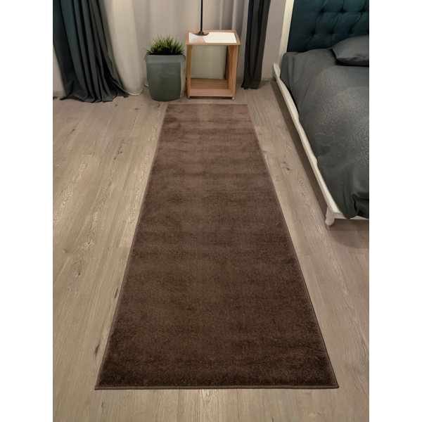 Latitude Run® Custom Size Rug Solid Color Dark Beige Schulter Design ...