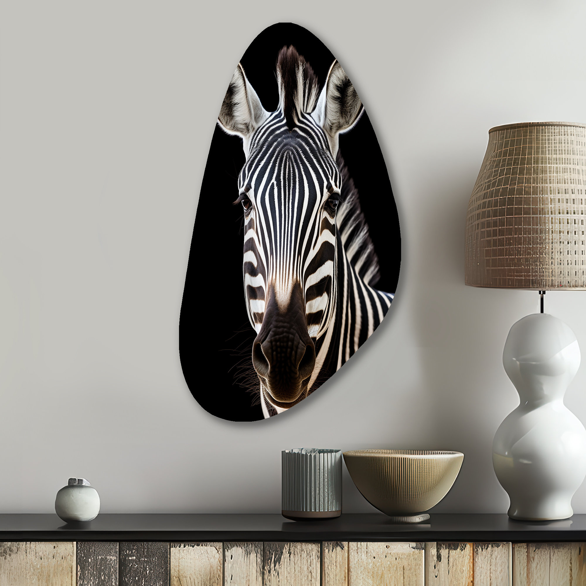 Bungalow Rose Kameron - Zebra Fall Shape Assymterical Metal Wall Art ...