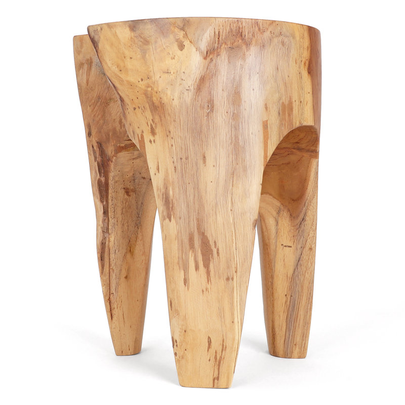 Millwood Pines Adrik Solid Wood Accent Stool & Reviews | Wayfair