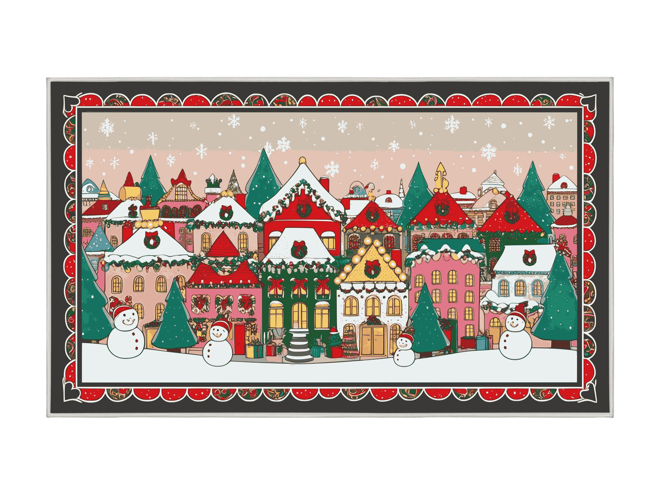 The Holiday Aisle® Washable Christmas Winter Holiday Rug | Wayfair