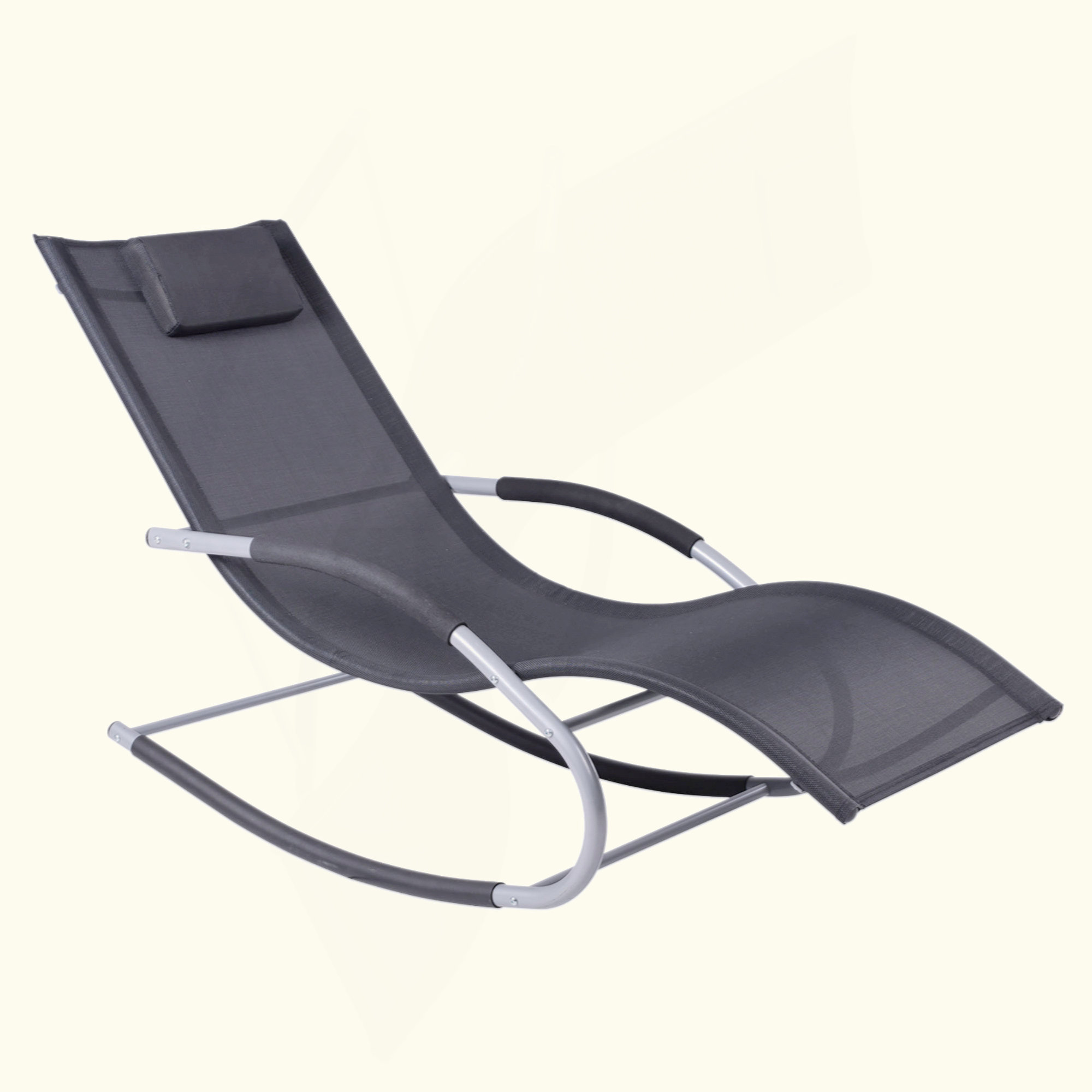 Ivy Bronx Zero Gravity Rocking Chair Outdoor Chaise Lounge Chair ...