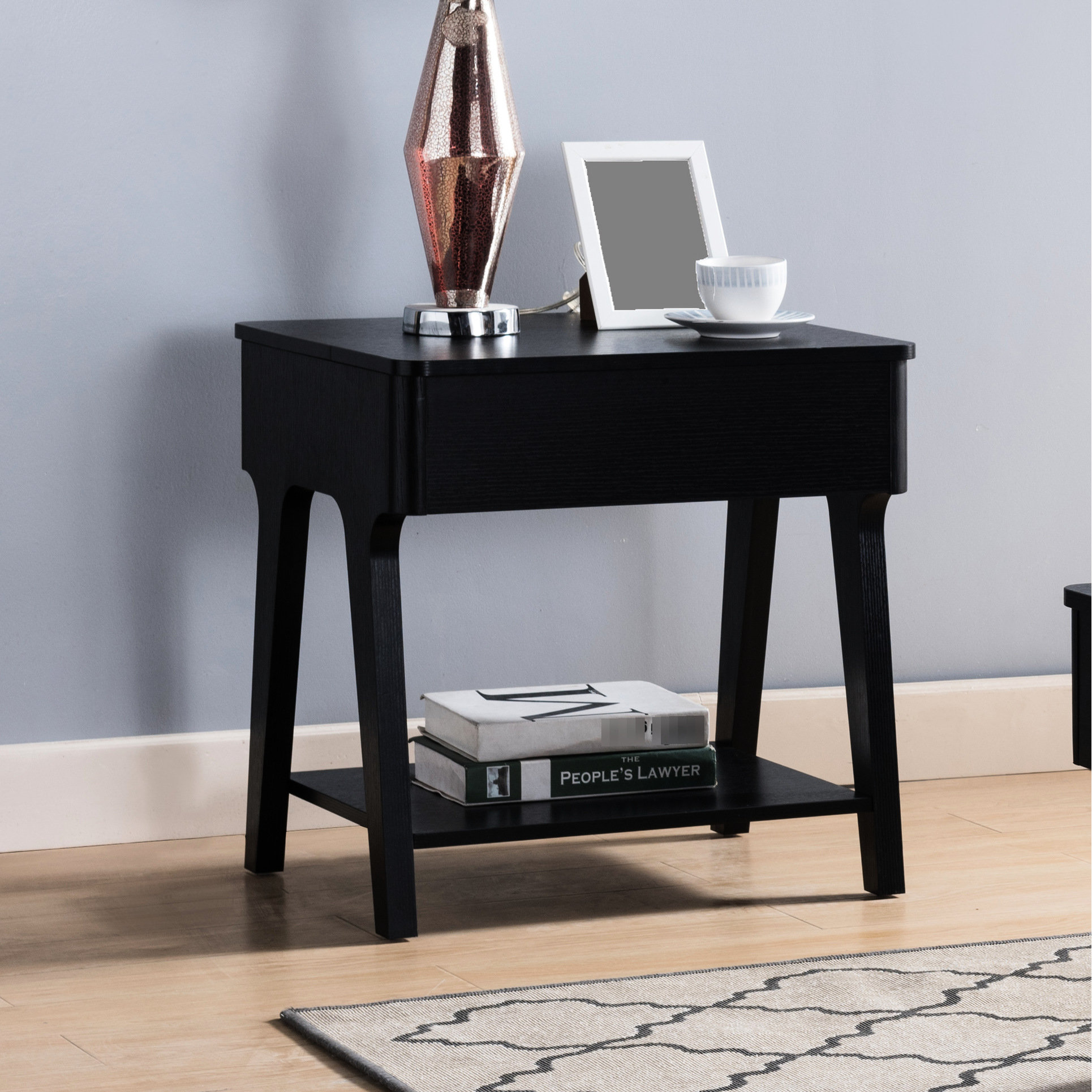 George Oliver Lift Tabletop Black End Table With Hidden Storage ...