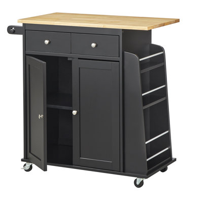 Alcott Hill® Ferraro Wood Kitchen Cart & Reviews | Wayfair