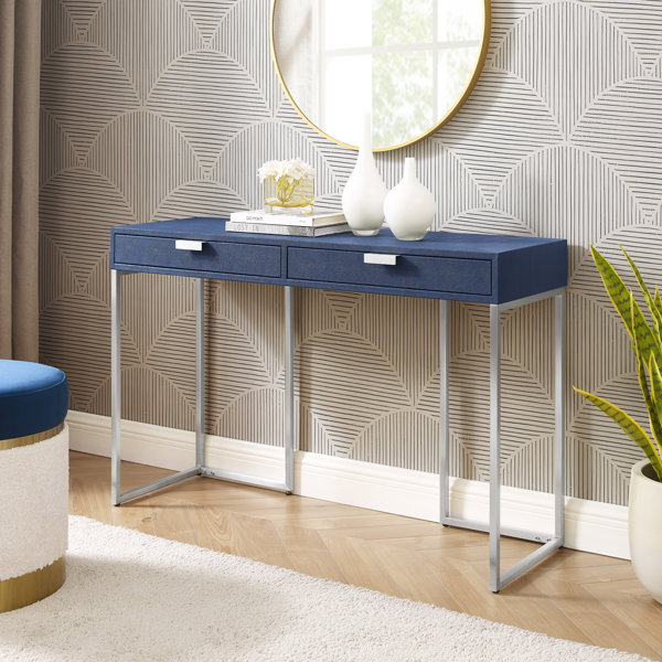 Nicole Miller Yadira 47.3" Faux Shagreen Console Table | Wayfair