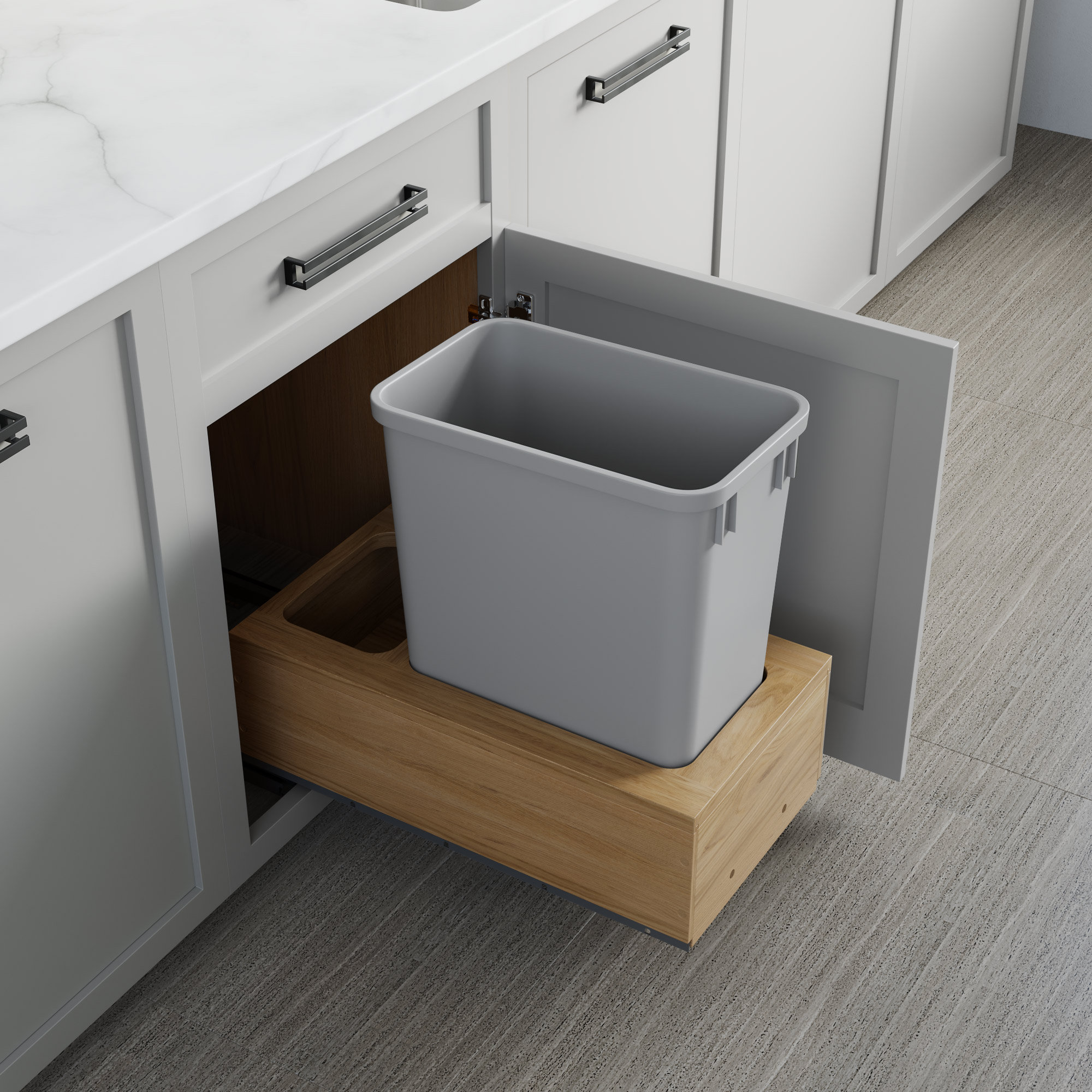 Dowell 15" Single Pullout Kitchen Trash Can with Soft-close Slides ...