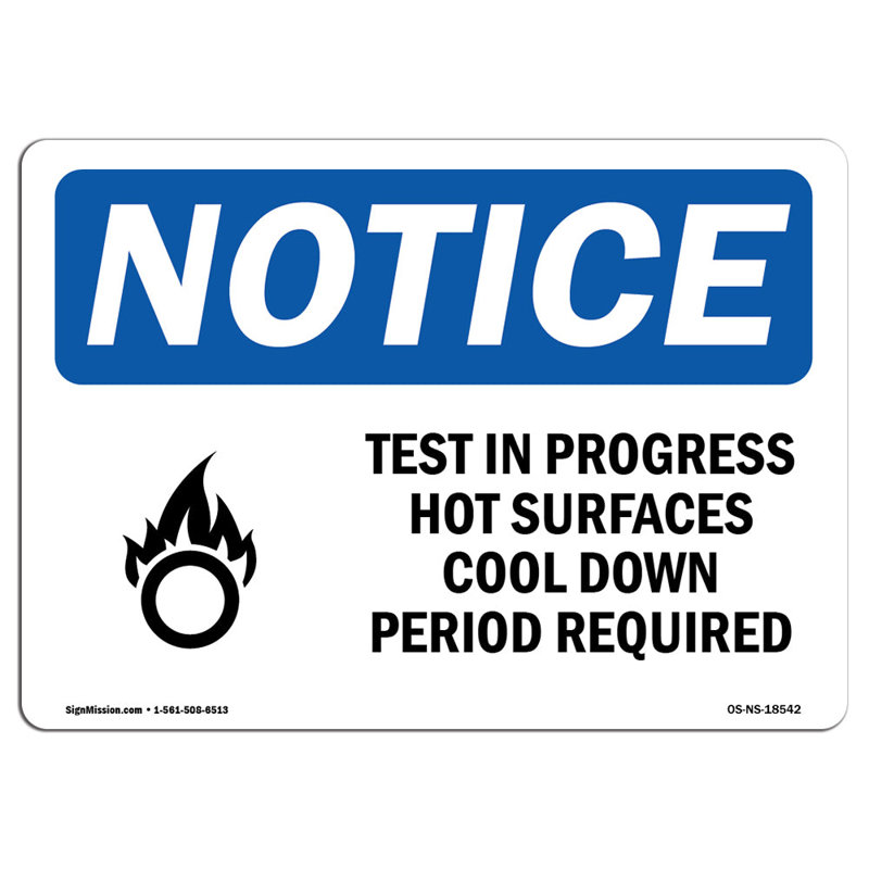 SignMission Test In Process Hot Surfaces Aluminum Sign 18 x 24 ...