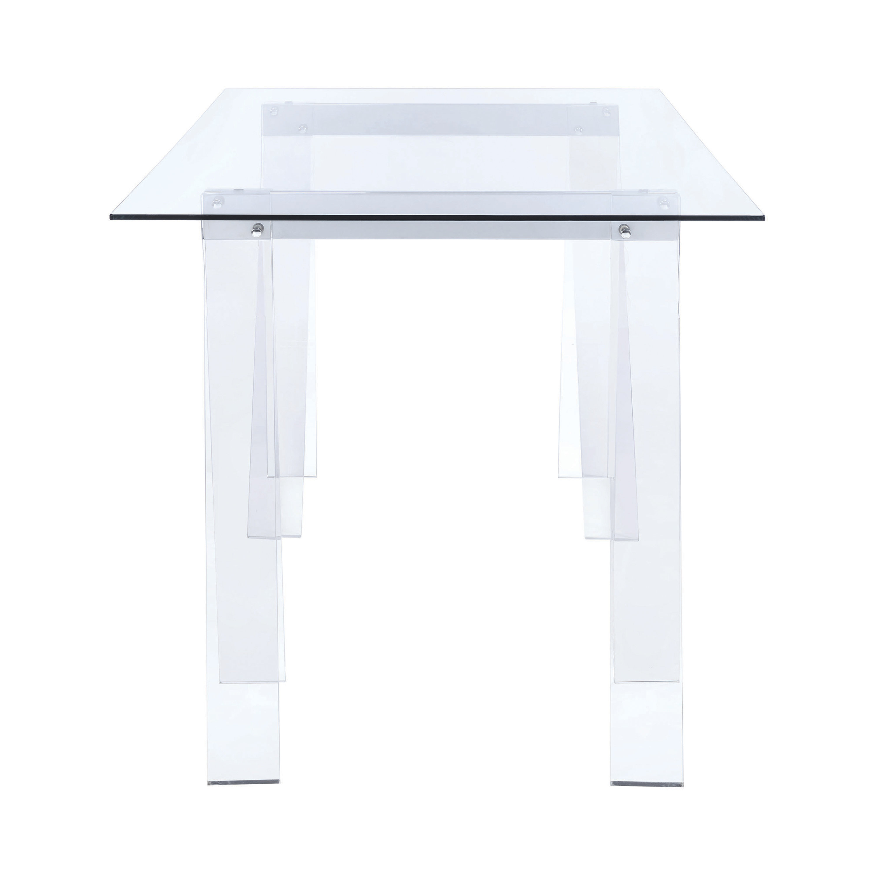 Amaturo Writing Desk with Glass Top Clear