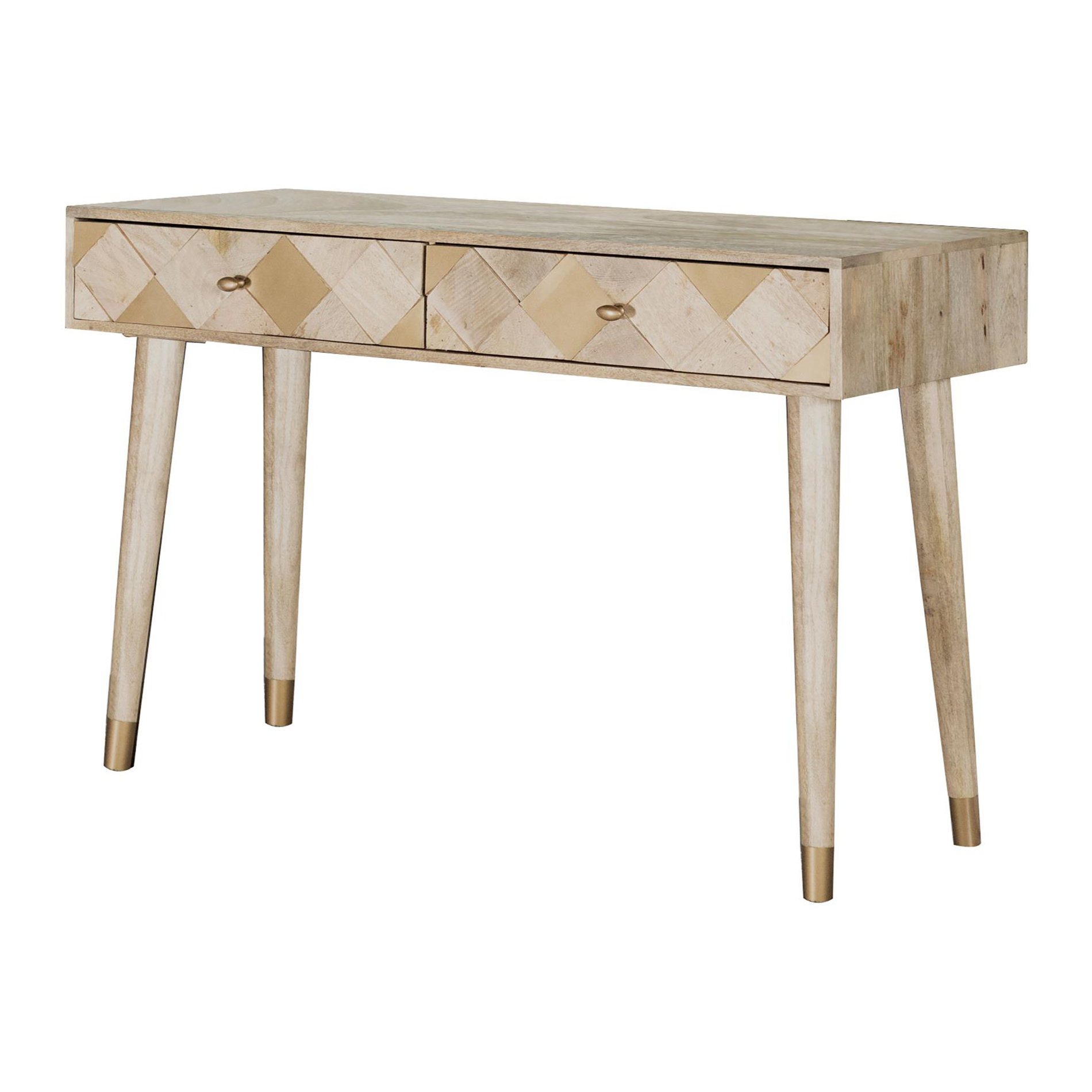Everly Quinn Manos 43.6" W Solid Wood Console Table in Natural | Wayfair