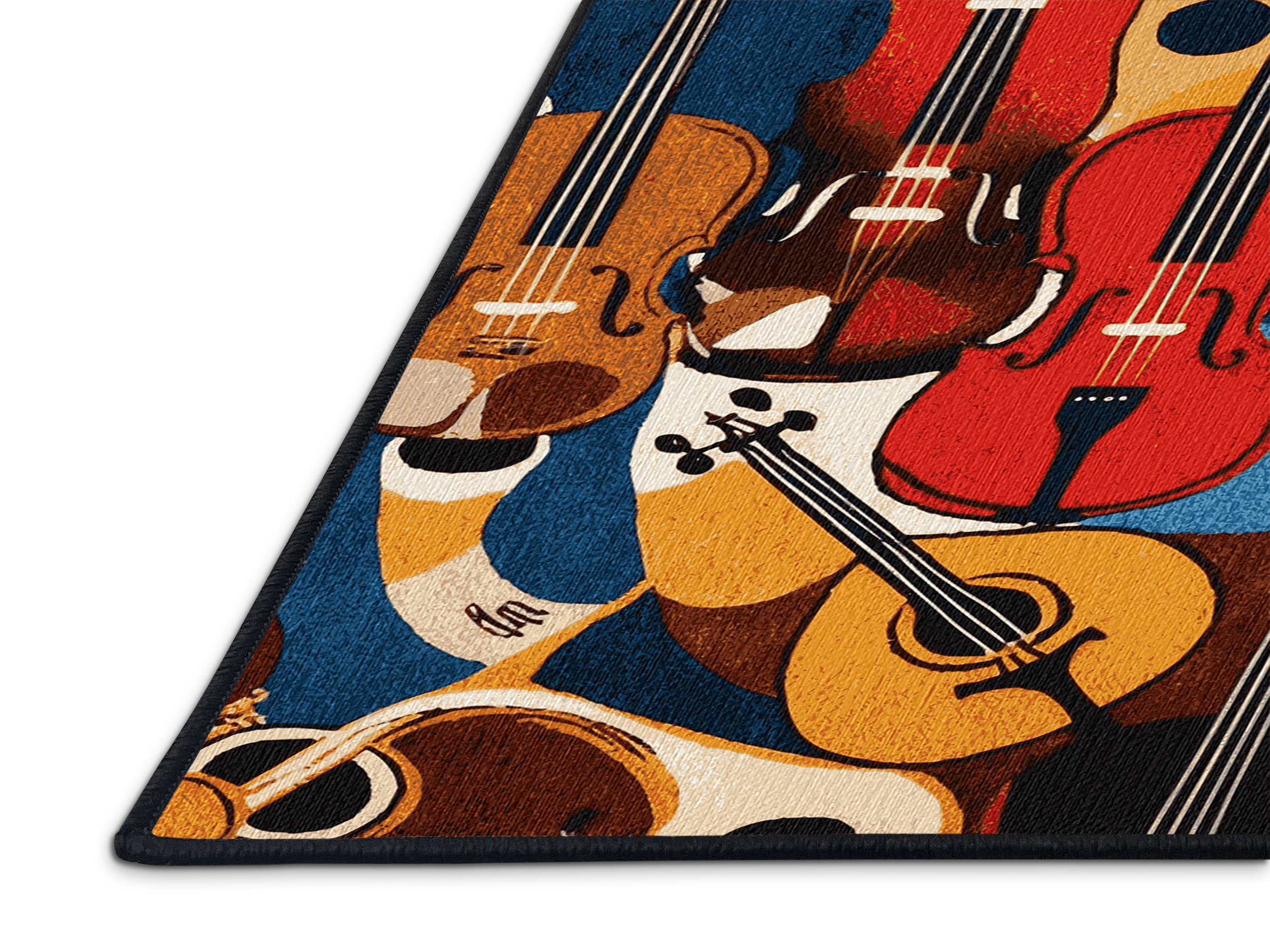 Longshore Tides Washable Musical Instruments Music Area Rug | Wayfair