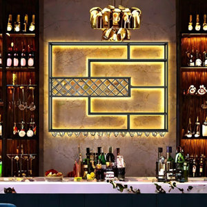 L Wall-hanging Wine Rhythm Multi-tier Iron Wall Mounted Wine Rack | Wayfair