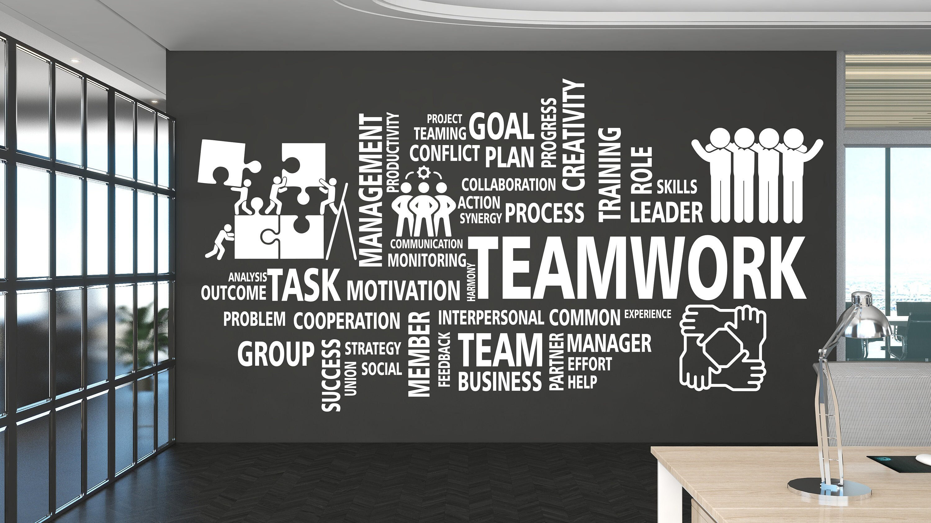 Trinx Teamwork Wall Decor Office Wall Decal Idea Teamwork Business ...