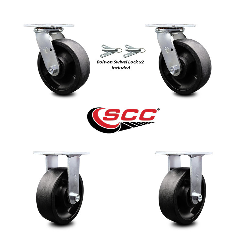 Service Caster 4 Piece Glass Filled Nylon Caster Set | Wayfair