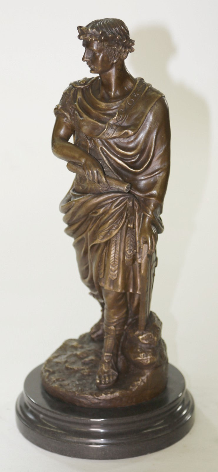 Bloomsbury Market Bronze Julius Caesar Sculpture Statue on Marble Base ...