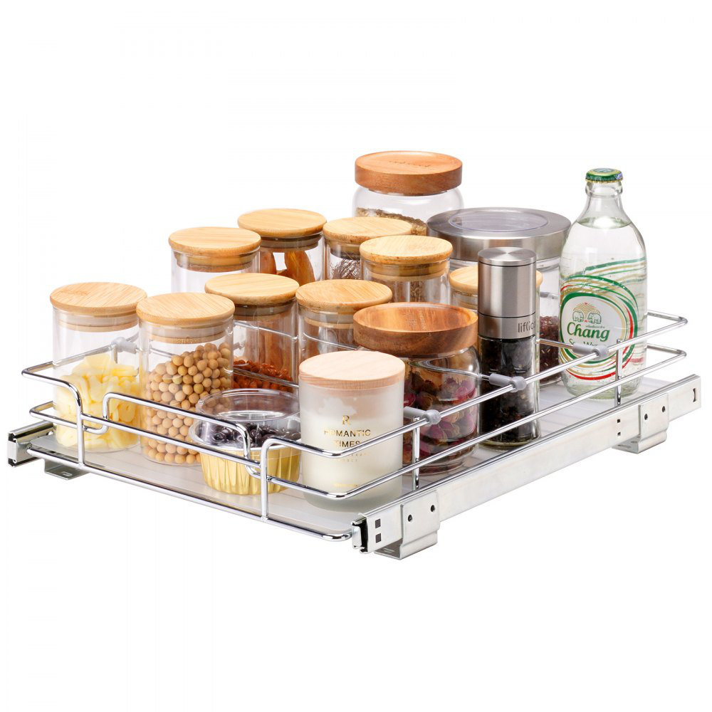 Ebern Designs Pull Out Cabinet Organizer, Heavy Duty Slide Out Pantry ...