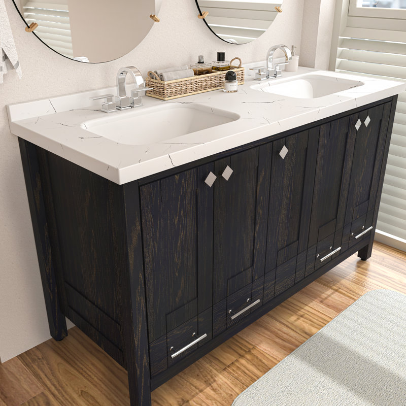 Lark Manor Analis 59'' Double Bathroom Vanity with Engineered Marble ...