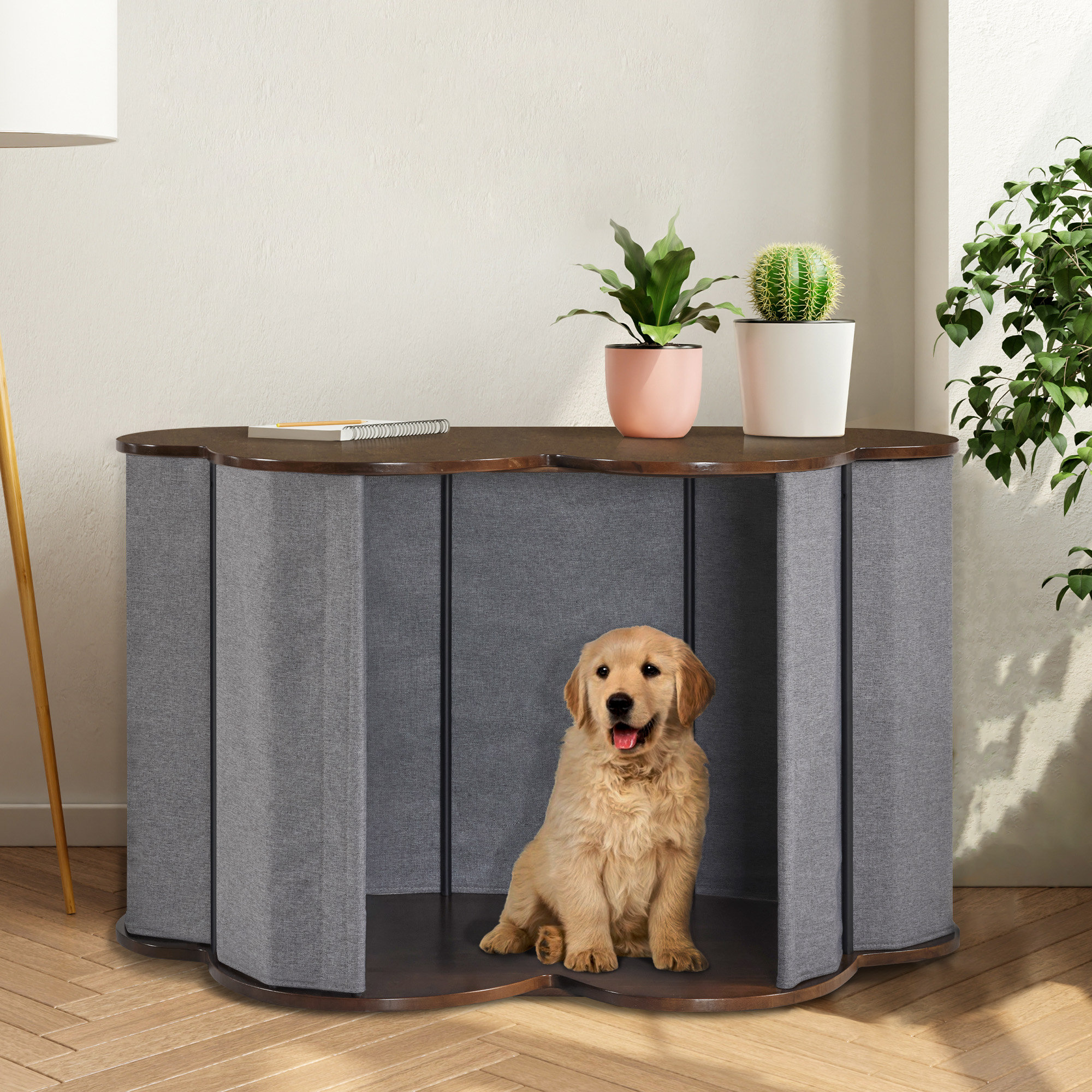 Tucker Murphy Pet™ Wooden Dog Crate Furniture, Cloud Shape End Table ...