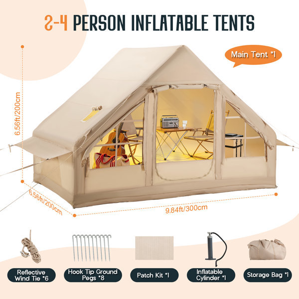AMERLIFE Nimbus Retreat Inflatable Tent for Camping, Large Blow Up Tent ...
