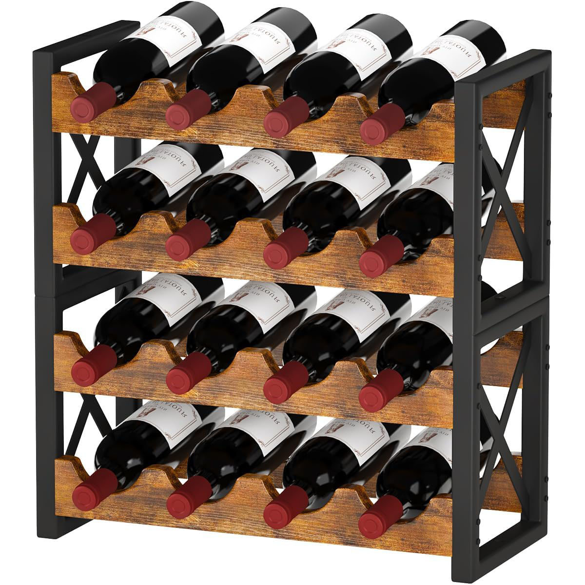17 Stories 2-In-1 Wine Rack Countertop, Small Wine Rack Organizer ...