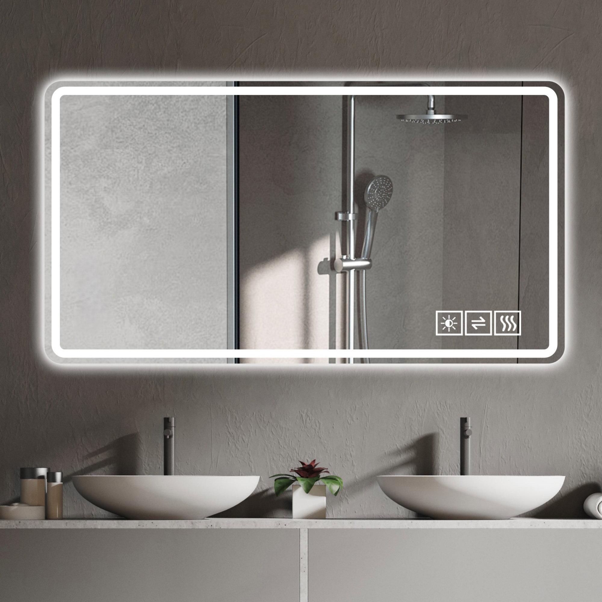 CHENGGUHENGXIN 48*32 Inch Bathroom Mirror With Led Lights , Anti-Fog ...