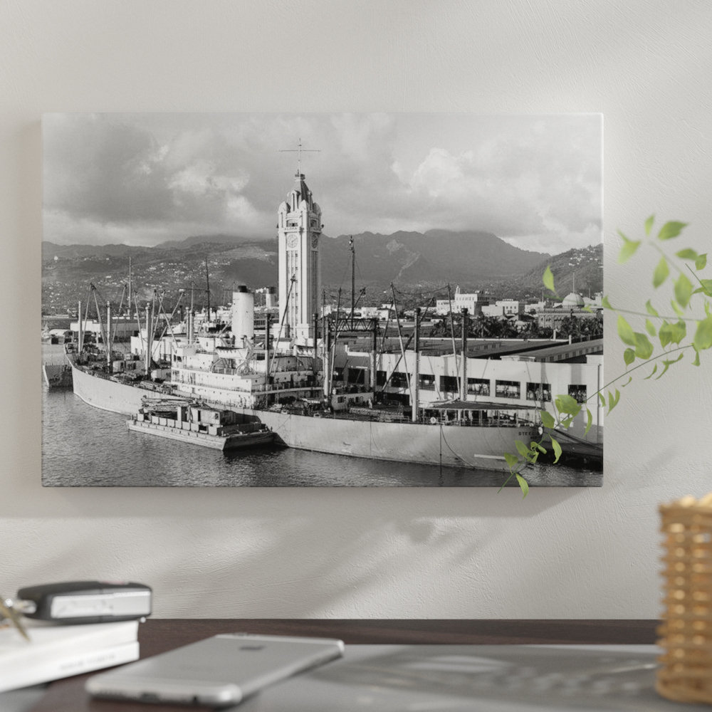 East Urban Home " 1930s Ship Freighter At Dock By Aloha Tower Built ...
