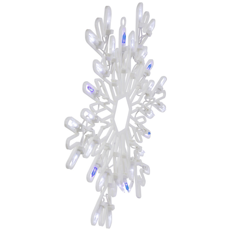 Northlight Seasonal 15" LED Lighted Pure White and Blue Snowflake ...
