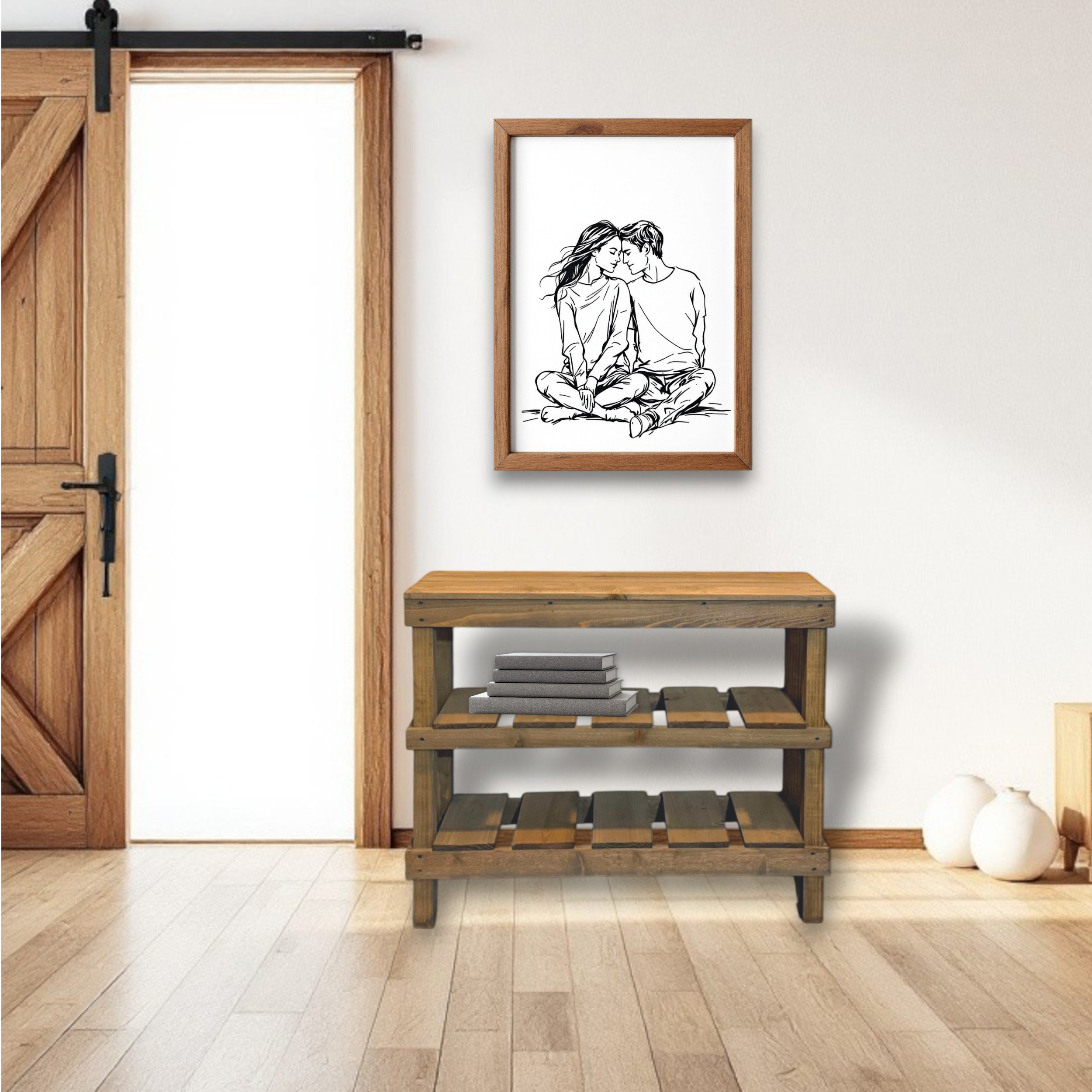 Millwood Pines Rustic 3-tier Wooden Console Table – Handcrafted ...