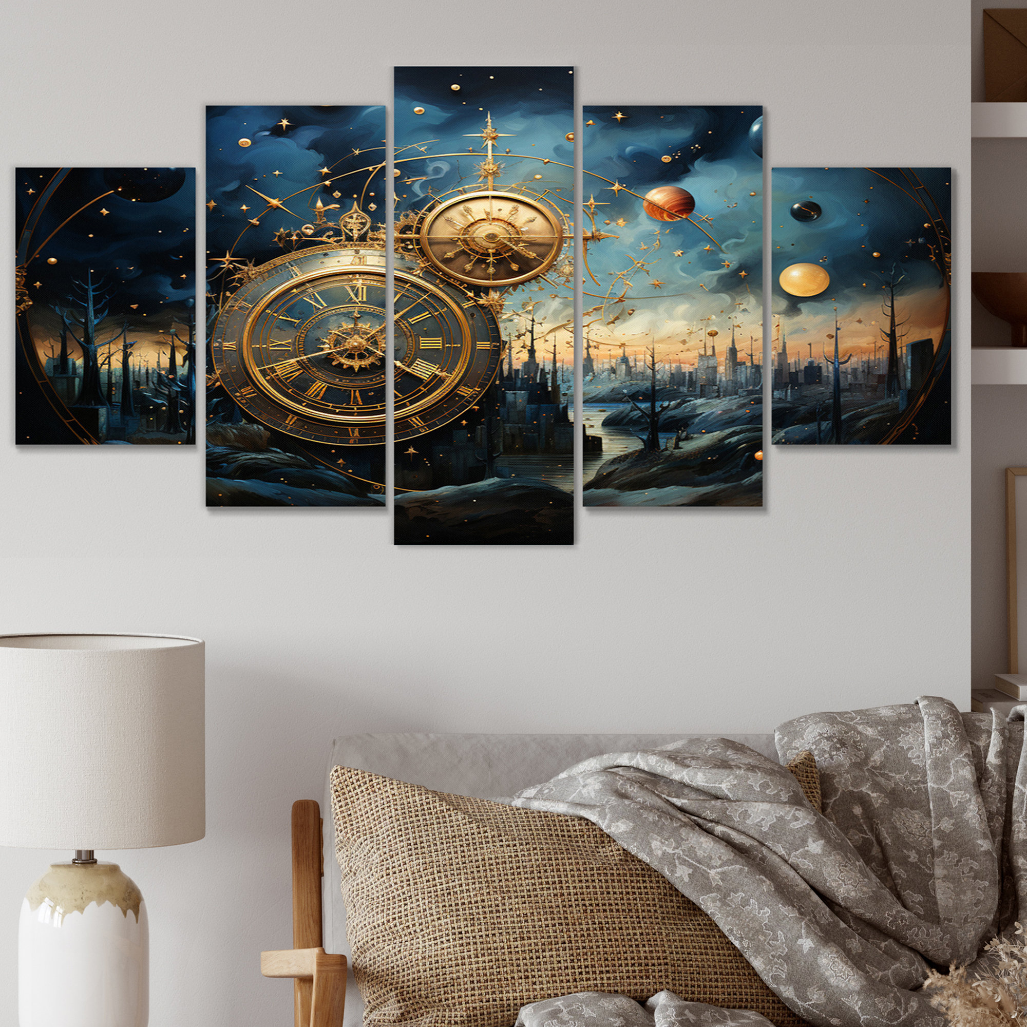 Trinx Astrology Cosmic Map This - 5 Piece Wrapped Canvas Print | Wayfair
