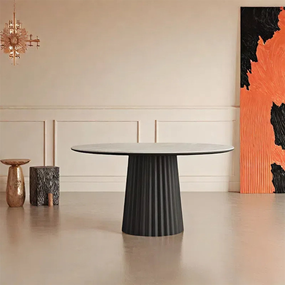 A Zoetic Home Round rock plate dining table | Wayfair