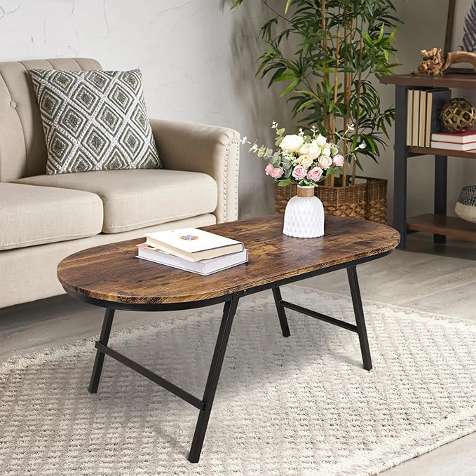 17 Stories Coffee Table For Living Room Industrial Brown Small Low ...