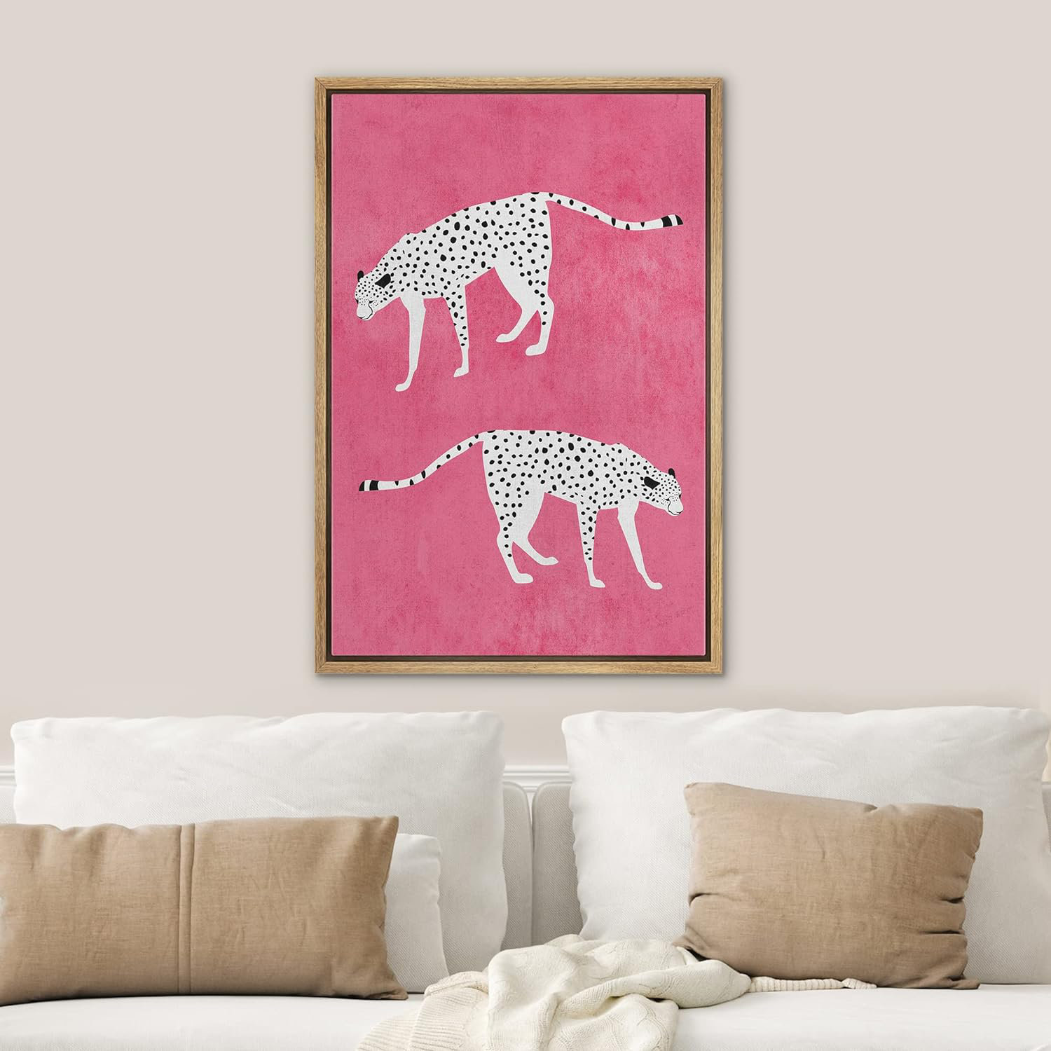 IDEA4WALL Bright Preppy Animals IDEA4WALL Framed Canvas Print Wall Art ...