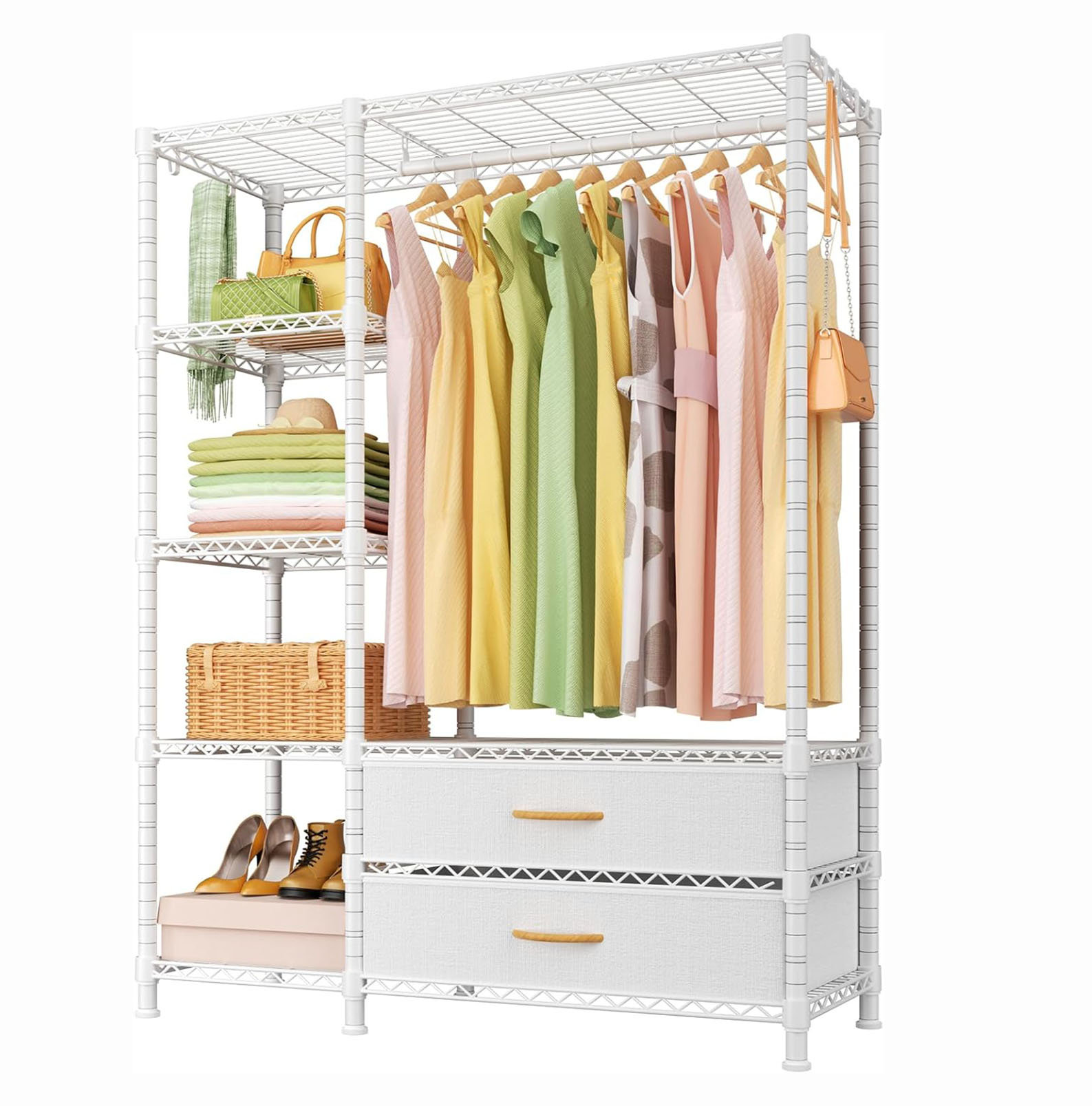 Hokku Designs Heavy Duty Clothes Rack(With Fabric Drawers)Freestanding ...