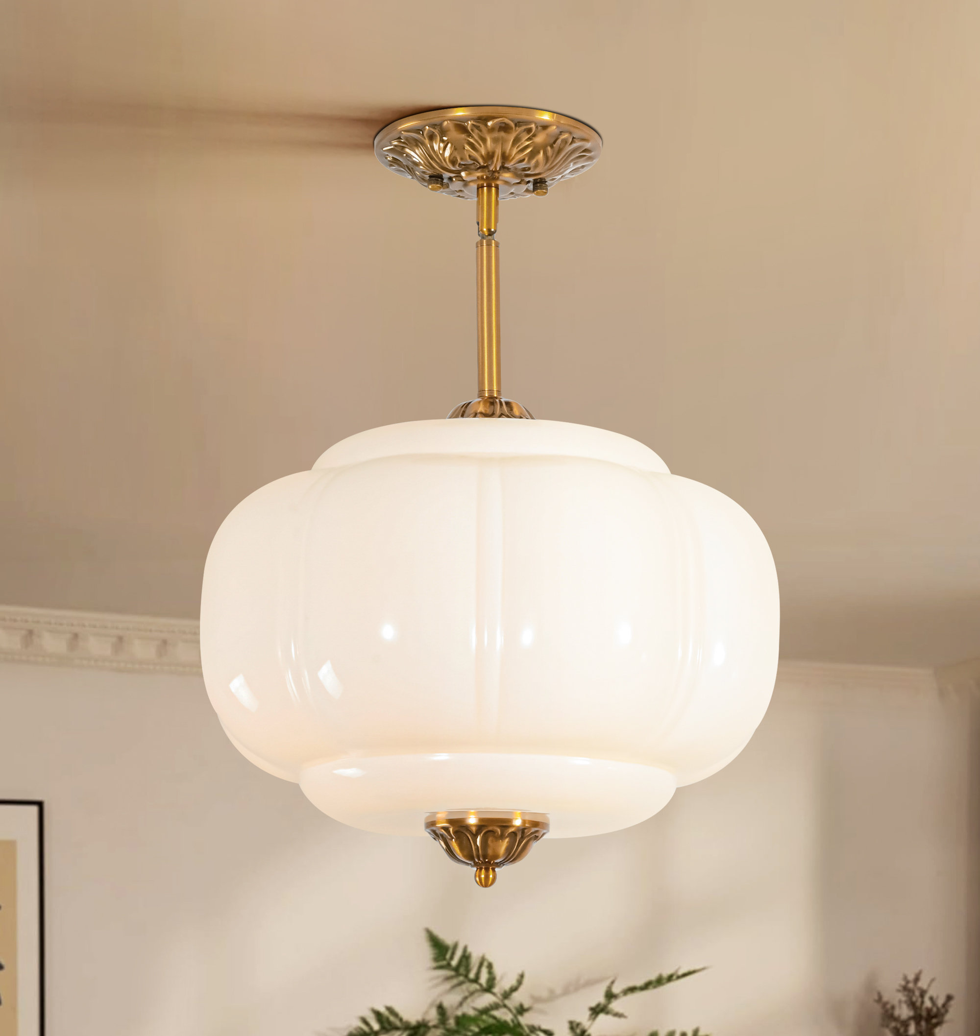 Red Barrel Studio® OrbIllume 1 - Light Pumpkin Flush Mount Ceiling ...