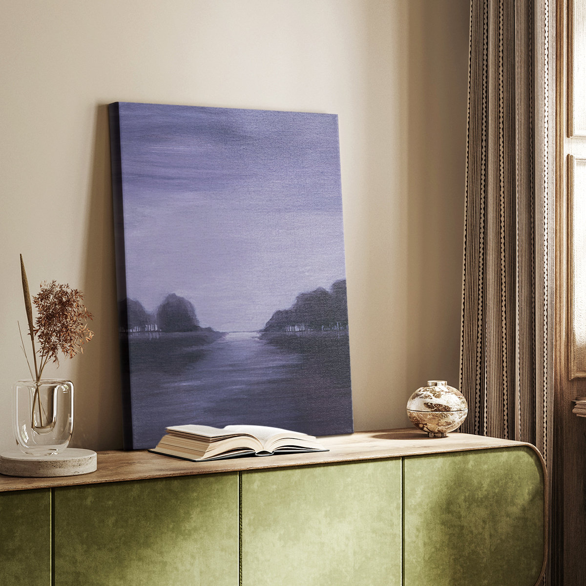 Latitude Run® Amethyst Moonlight II -Custom Wrapped Gallery Cavas | Wayfair