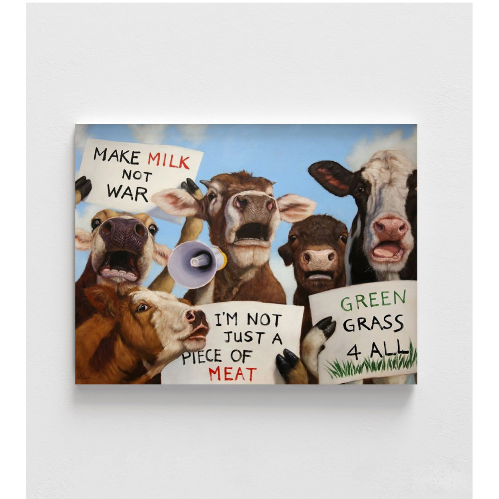 WeFrameArt Surreal Cows Poster Hallway Decor, Dairy Farm Poster Print ...