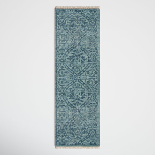 Addie Wool Teal/Navy Rug & Reviews | Birch Lane