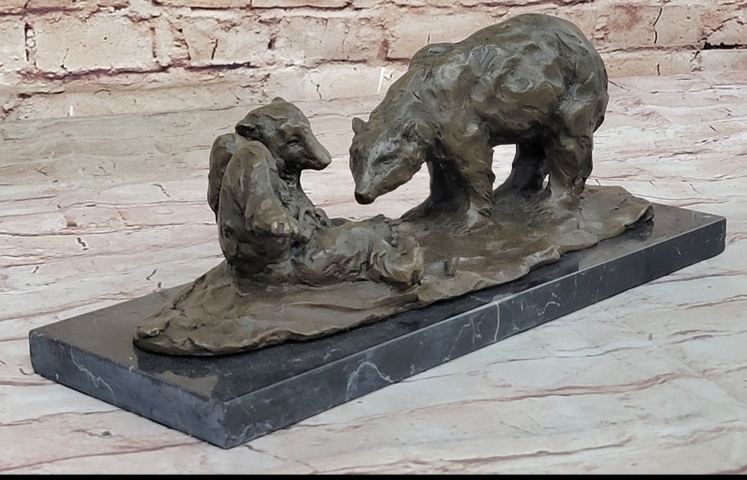 Loon Peak® Jocques Two Playful Bears Bronze Sculpture Statue Bear ...