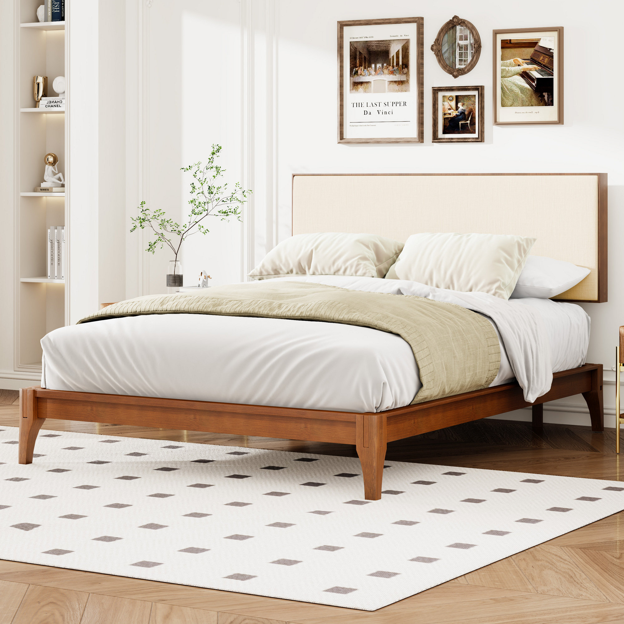Lark Manor™ King Size Solid Dry Bamboo Wood 12 Inch Platform Bed, With ...