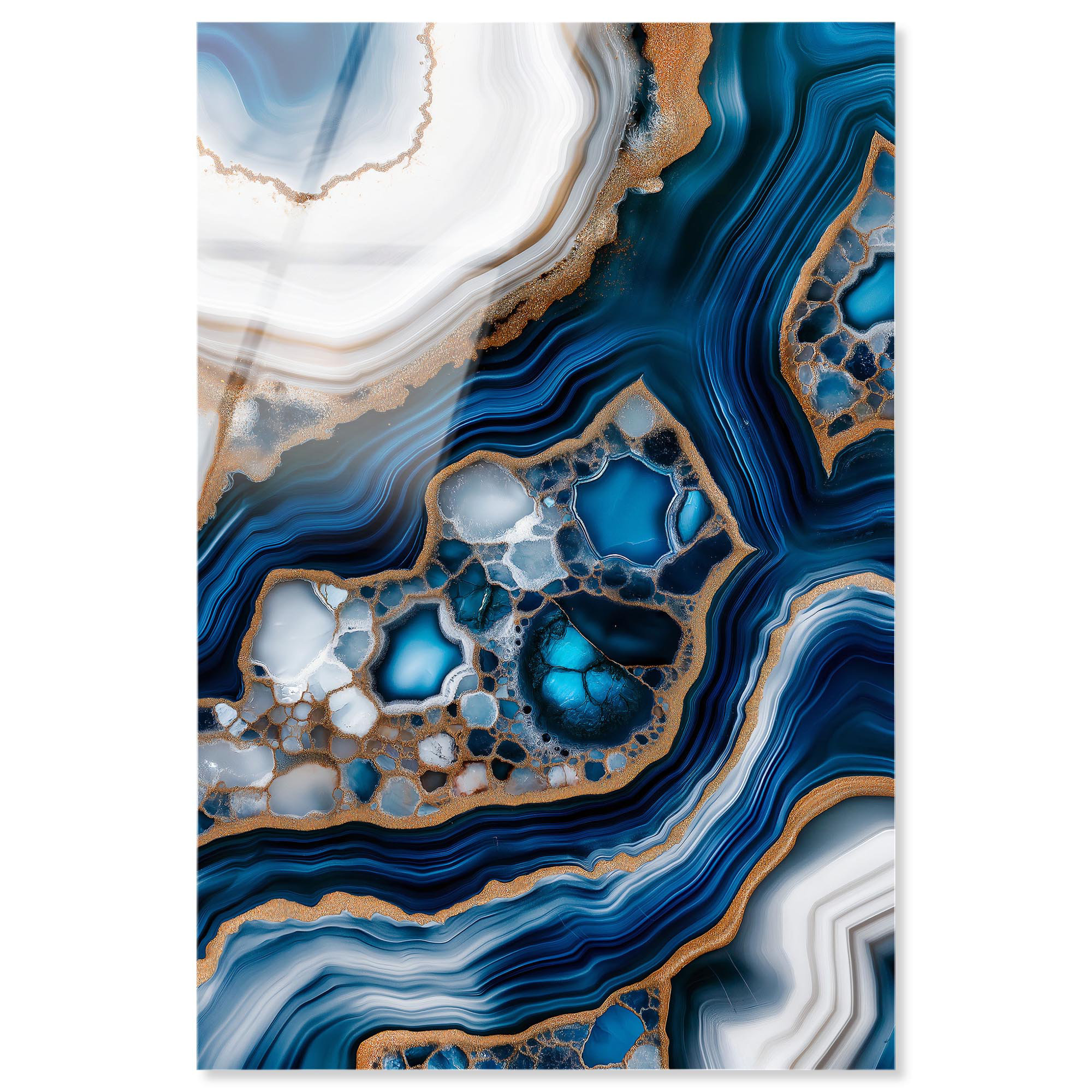 Orren Ellis Azure Alveoli I Acrylic Blue Geode Wall Art by Art Remedy ...