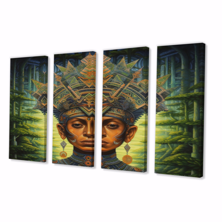 Foundry Select Indigenous Shaman Amazon Wisdom On Canvas 4 Pieces Print ...